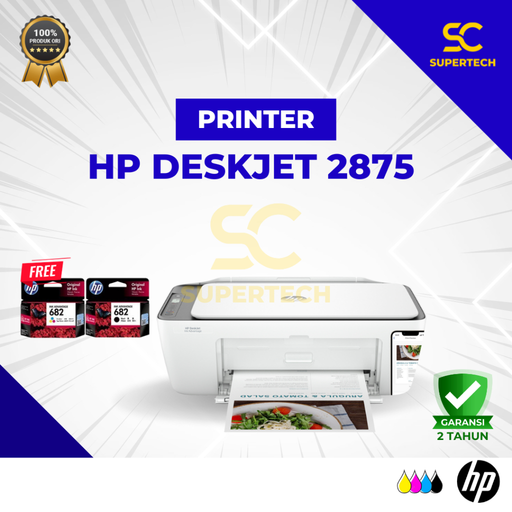 Jual Printer HP Deskjet 2875 Print Scan Copy Wifi | Shopee Indonesia