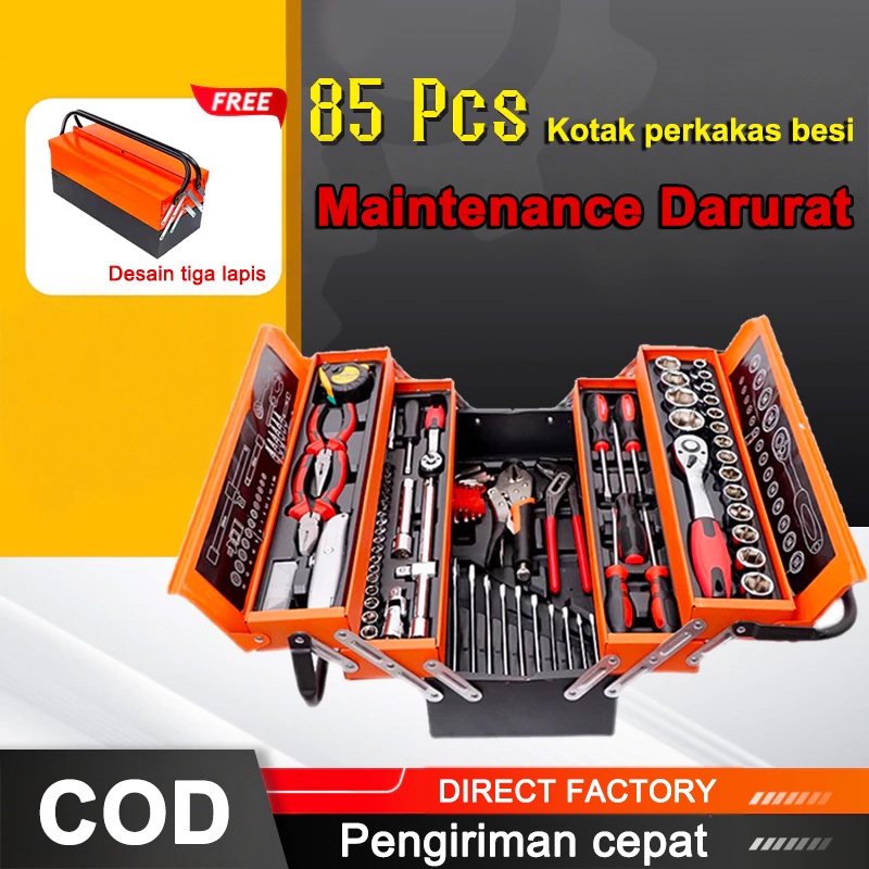 Jual Tool Kit 85 Pcs Tool Alat Bengkel Tool Kit Kunci Sok Set alat ...