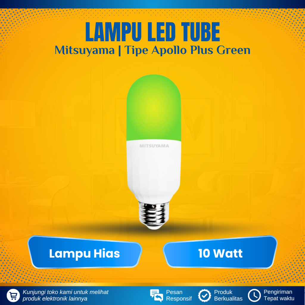 Jual LAMPU LED TUBE APOLLO 10 WATT CAHAYA HIJAU LAMPU HIAS LED WARNA ...