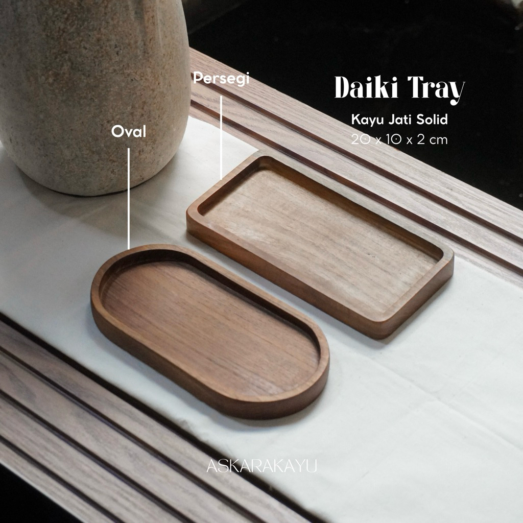 Jual Daiki Tray | Coffe tray | tatakan gelas kayu jati | Shopee Indonesia