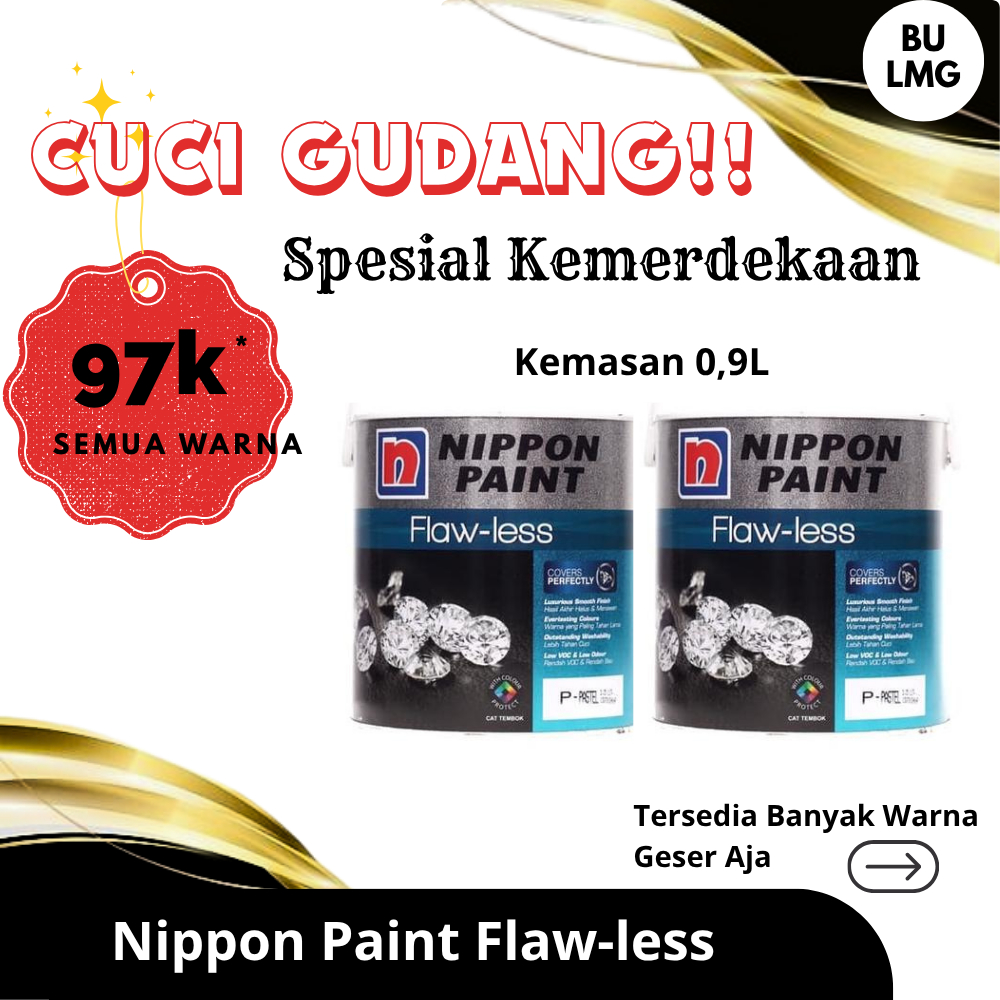 Jual CUCI GUDANG || CAT TEMBOK INTERIOR NIPPON PAINT FLAWLESS [0,9 ...