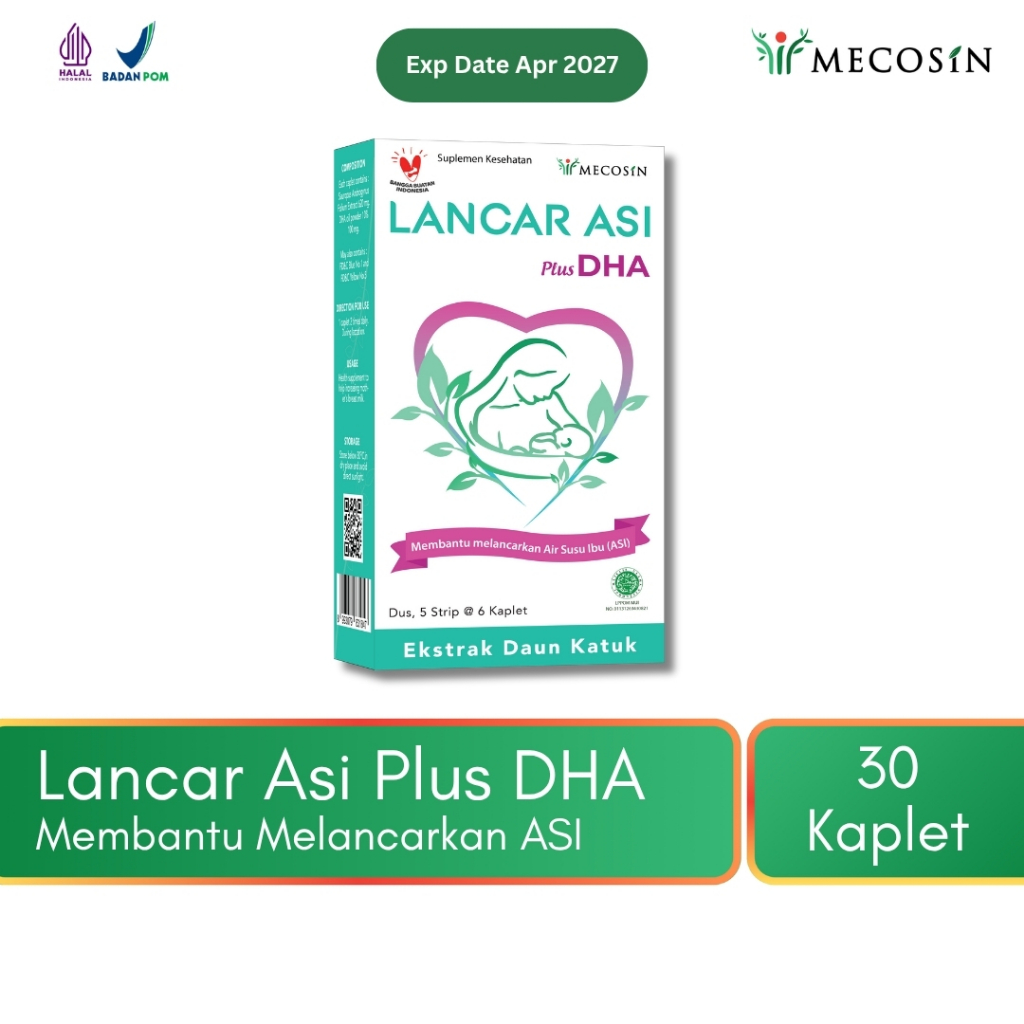 Jual Lancar Asi Plus DHA 30 Kaplet / Suplemen Ibu Hamil / Extract Daun ...