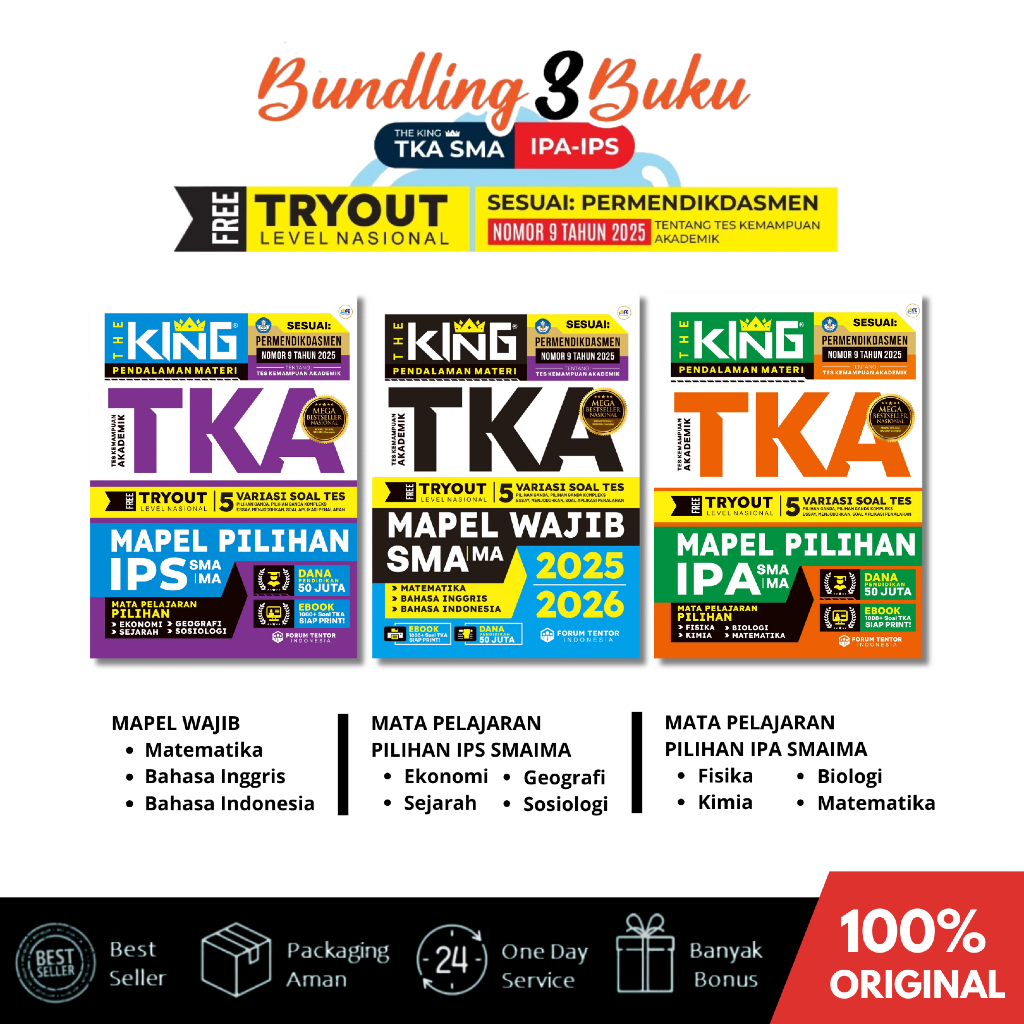 Jual Paket Buku TKA SMA MA SMK The King Pendalaman Materi Mapel Wajib ...