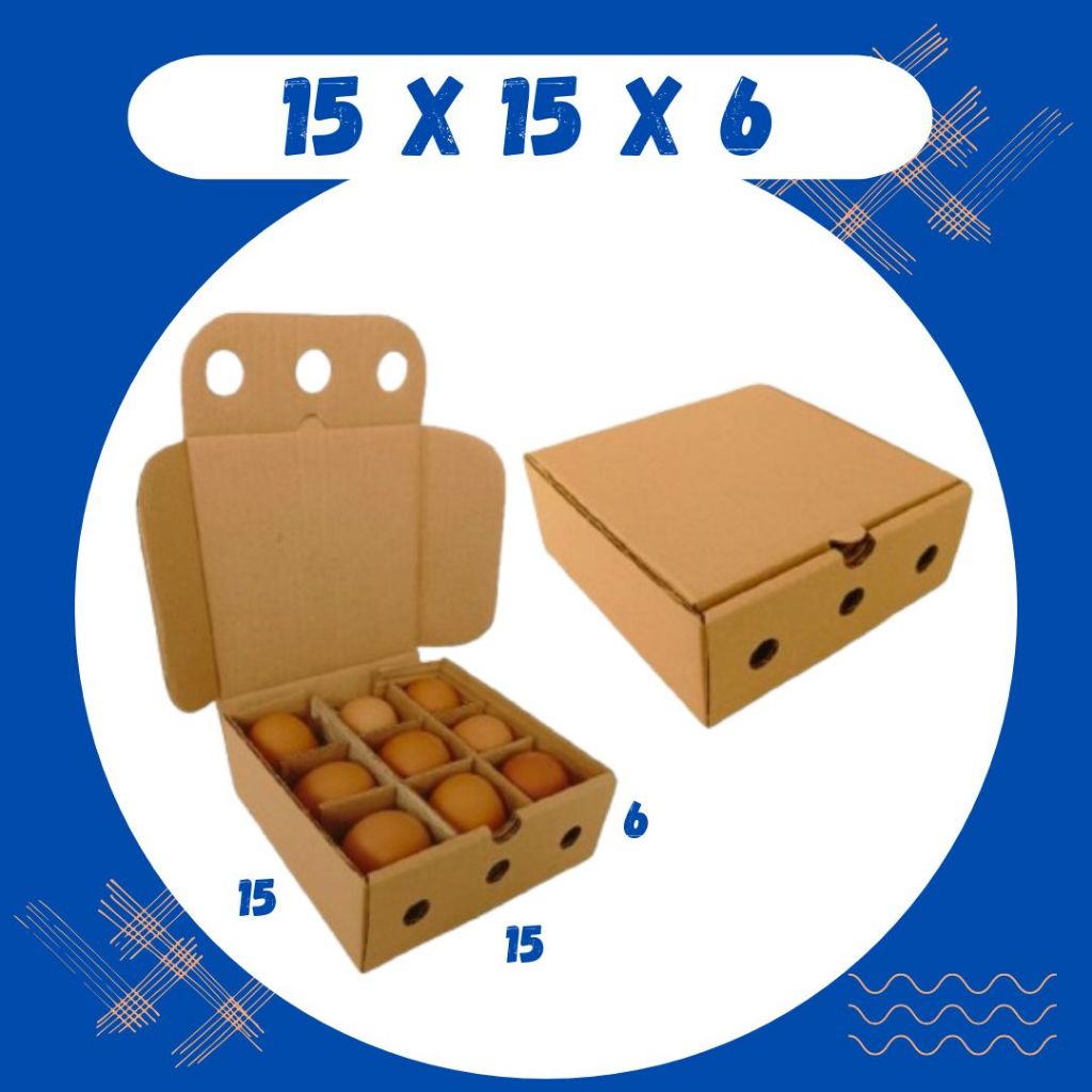 Jual Box 15x15x6 LD Kardus Telur isi 9 Packing Dus Telur Asin Kotak ...