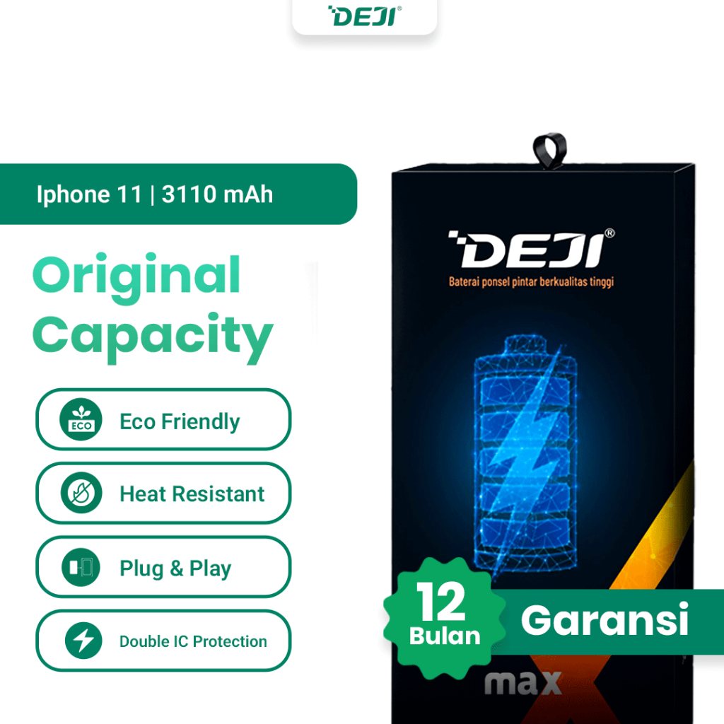 Jual DEJI Baterai iPhone 11 Li-ion 3110mAh 4.45V Original Capacity ...
