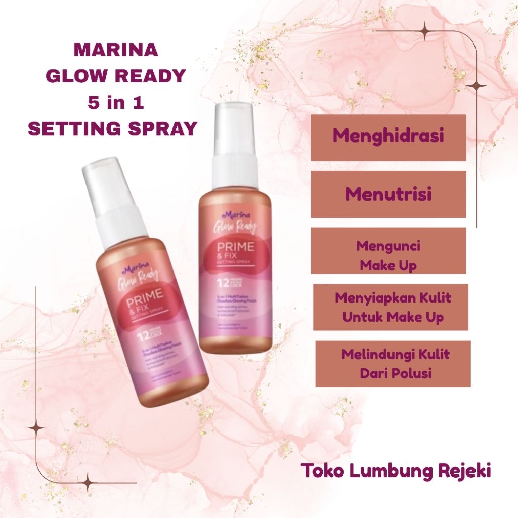 Jual TLR Marina Glow Ready Prime & Fix 5-in-1 Multitasker Setting Spray ...