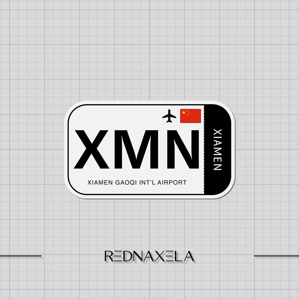 Jual Stiker Vinyl Xiamen Gaoqi International Airport Code XMN Sign ...