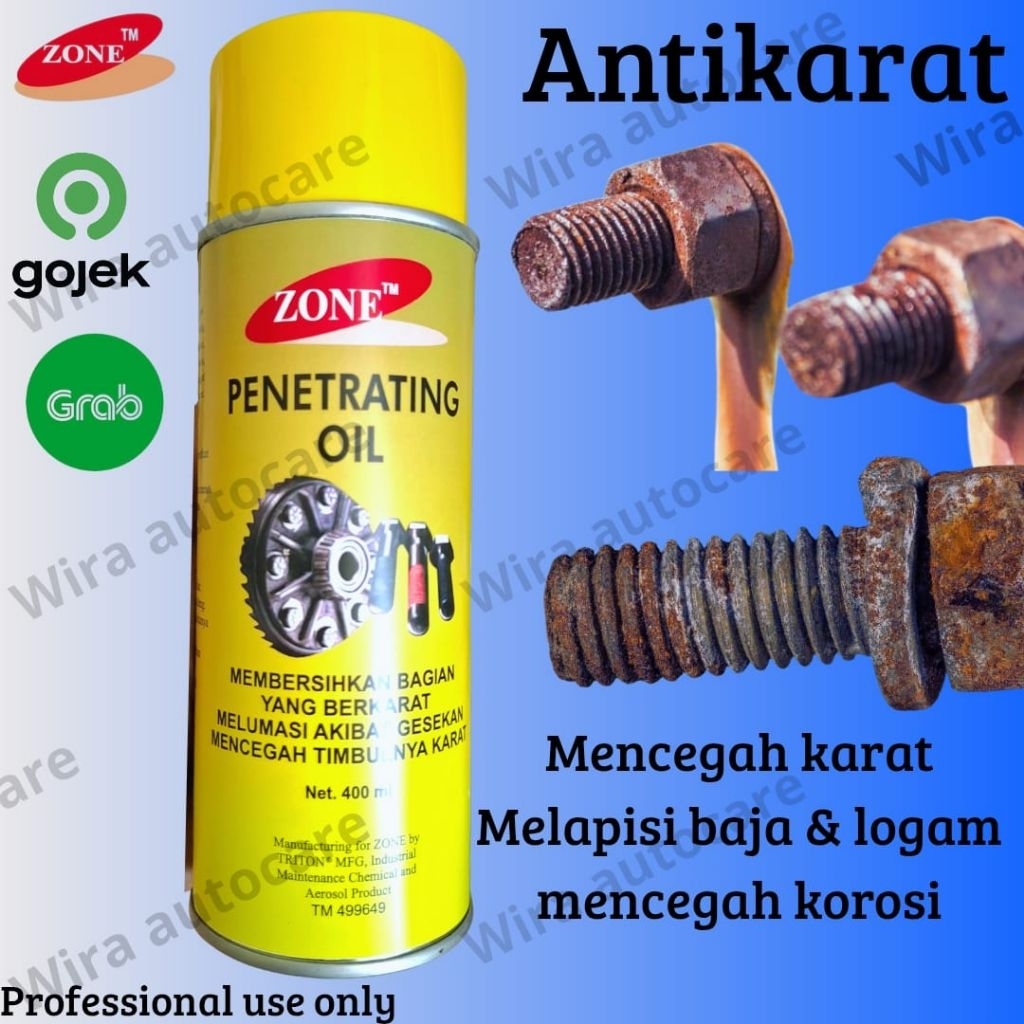 Jual Penetrating Oil 400ml Zone wd40 pelumas anti karat pencegah karat ...