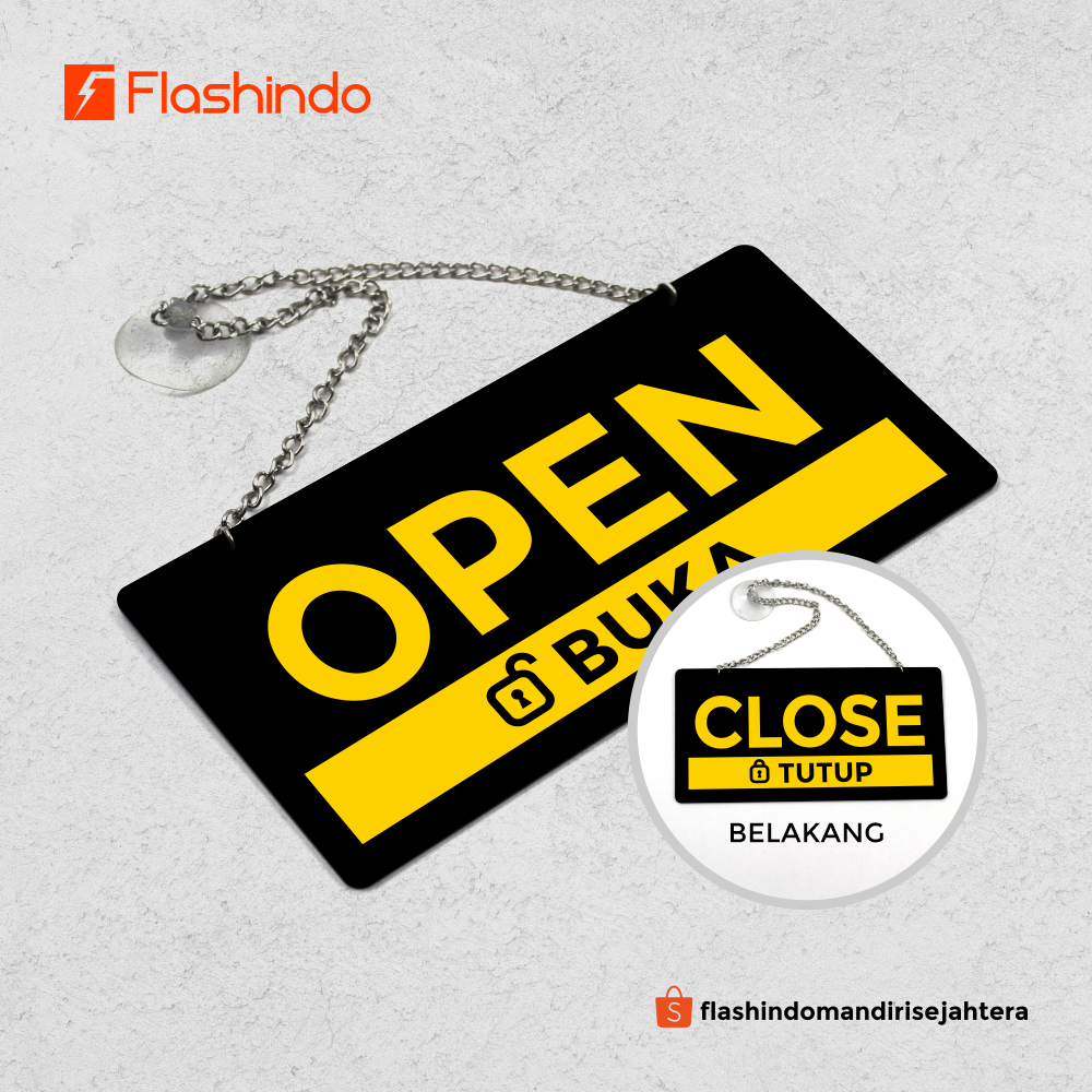 Jual Signboard Akrilik Buka Tutup / Open Close Bolak Balik Cocok Untuk ...