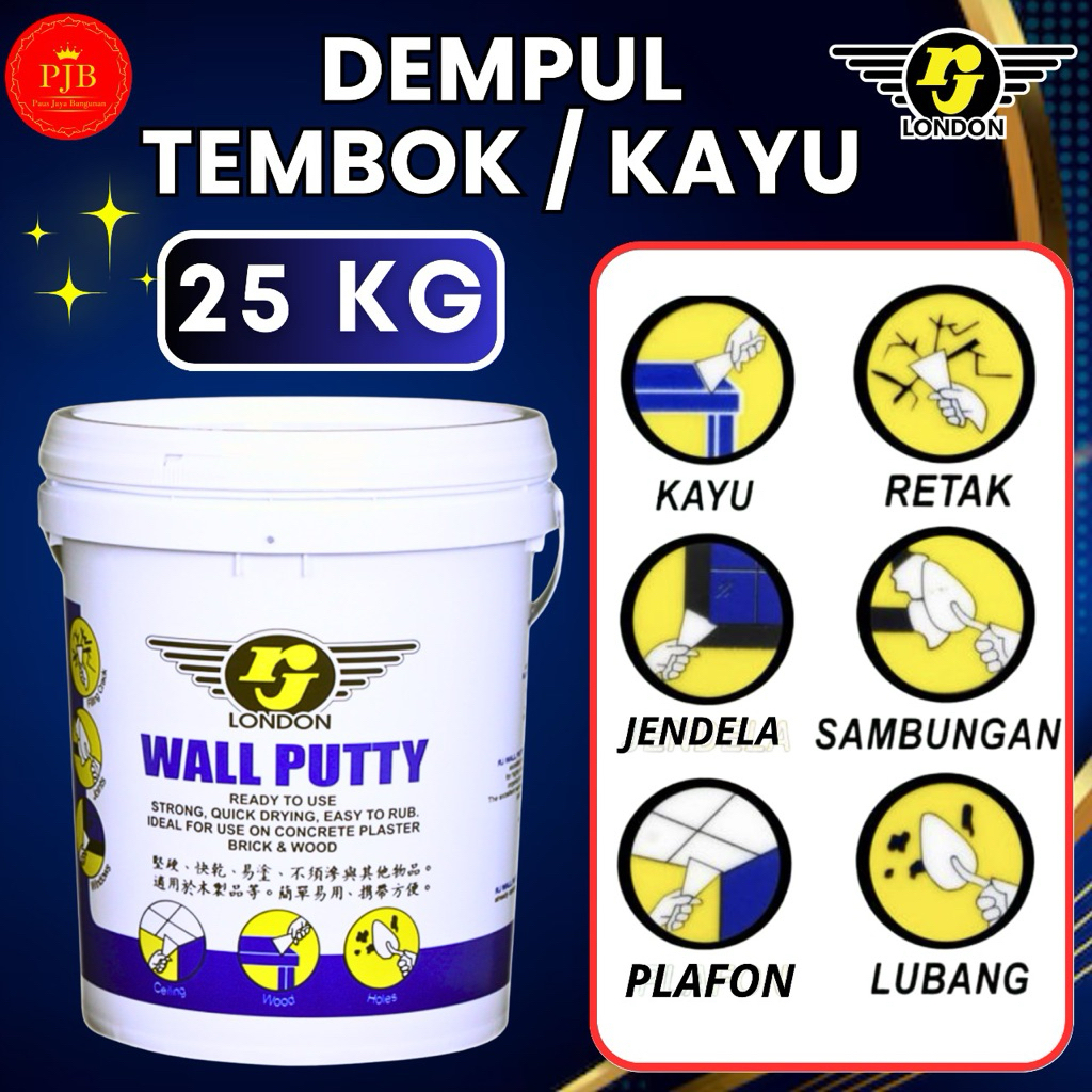 Jual MERDEKA SALE RJ London Wall Putty Dempul Tembok/Kayu Interior ...