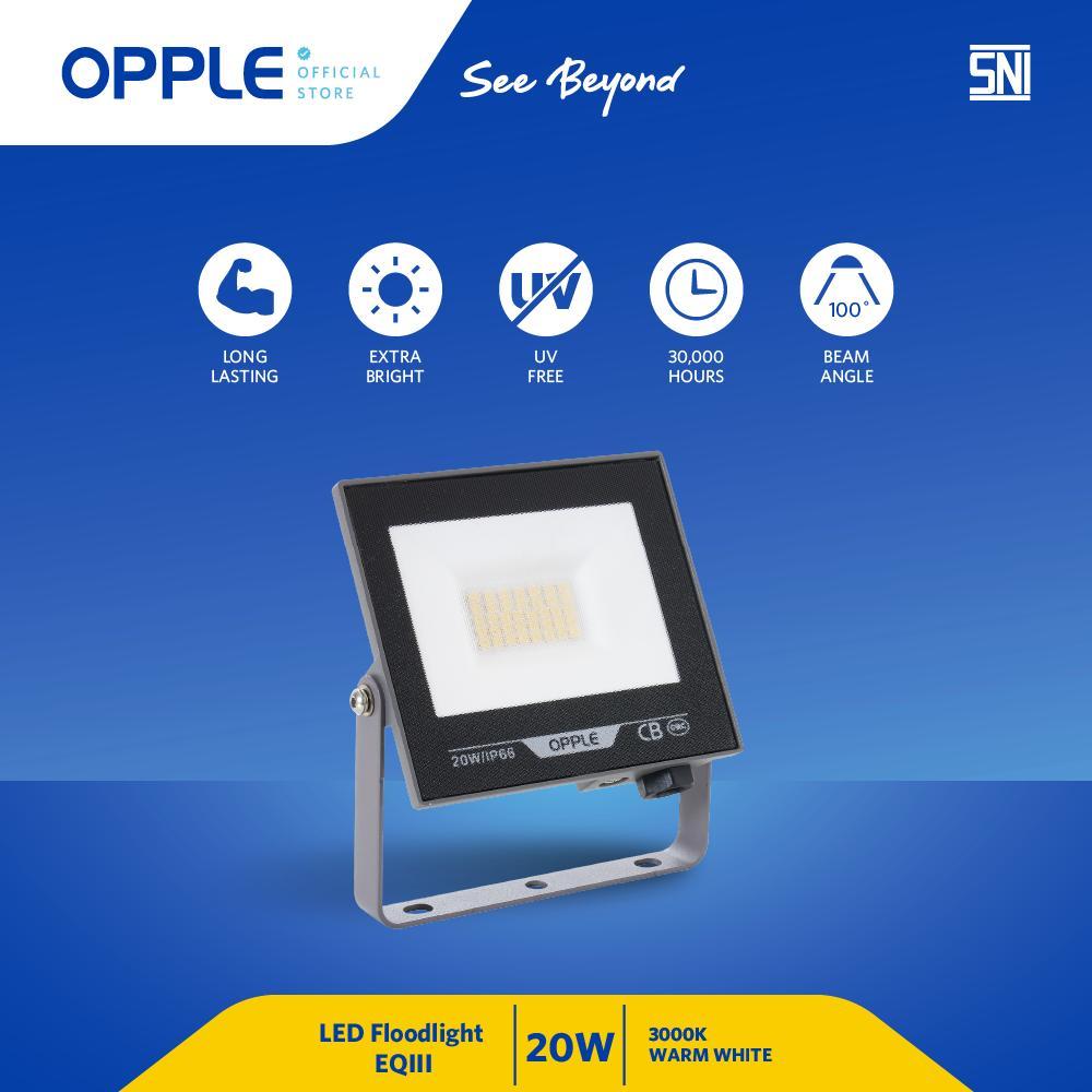 Jual OPPLE Lampu LED Floodlight 20W 3000K EQ III Kuning | Shopee Indonesia
