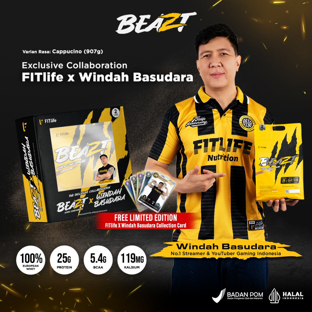 Jual FITLIFE Beazt Whey Protein Concentrate 2 lbs - Suplemen Fitness ...