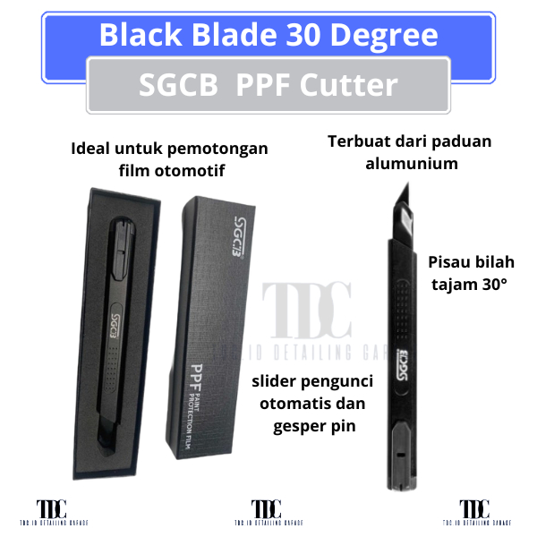 Jual SGCB Black Blade 30 Degree Angled Utility Knife Professional PPF ...