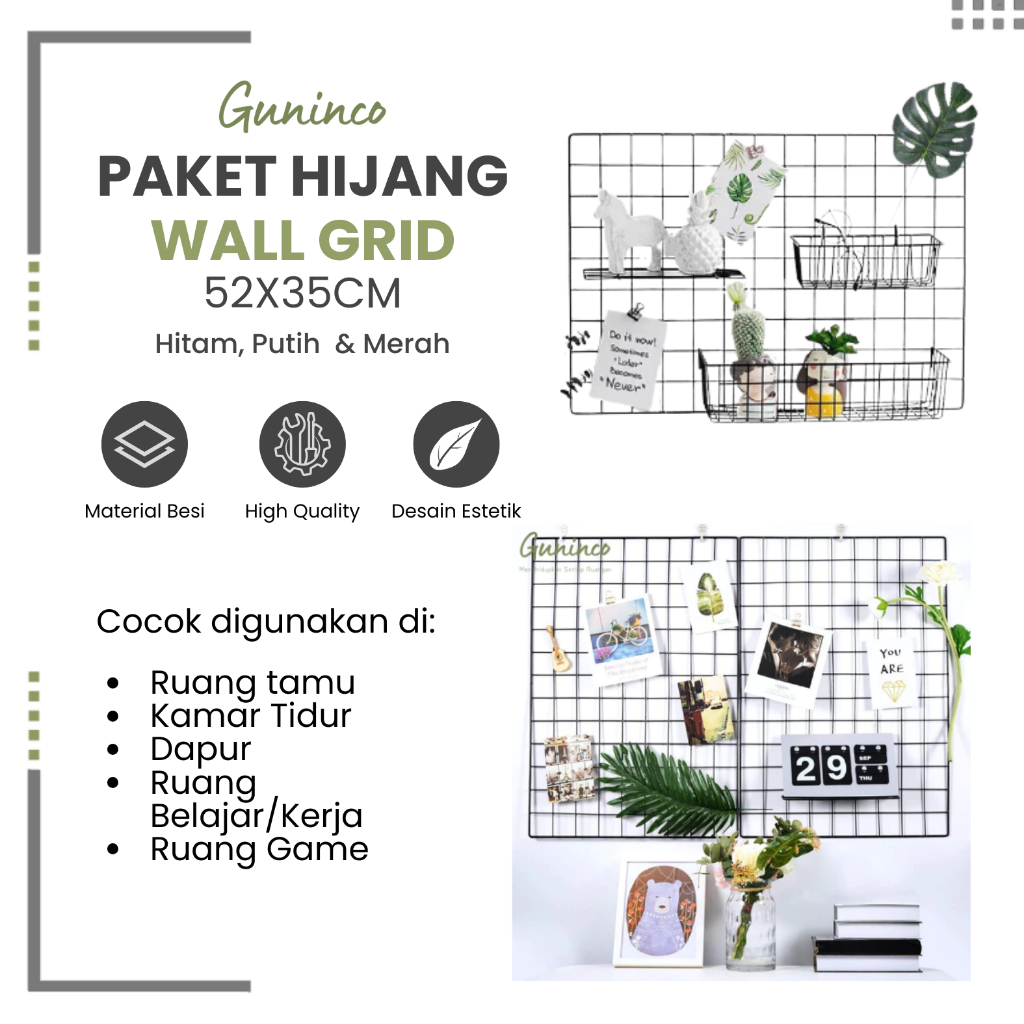 Jual Guninco Hijang Hitam Putih Merah 52x35 Hiasan Dinding Besi Wall ...