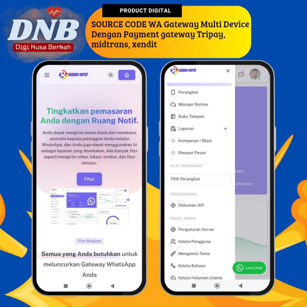 Jual Source Code WA Gateway Multi Device Dengan Menu Harga Layanan ...
