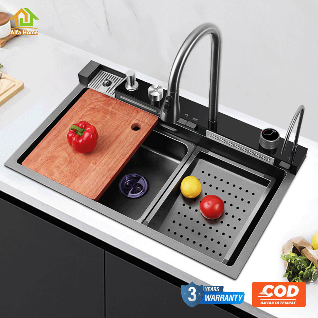 Jual Kitchen Sink Wastafel Stainless Steel SUS304 3.0mm,Modern Tebal ...