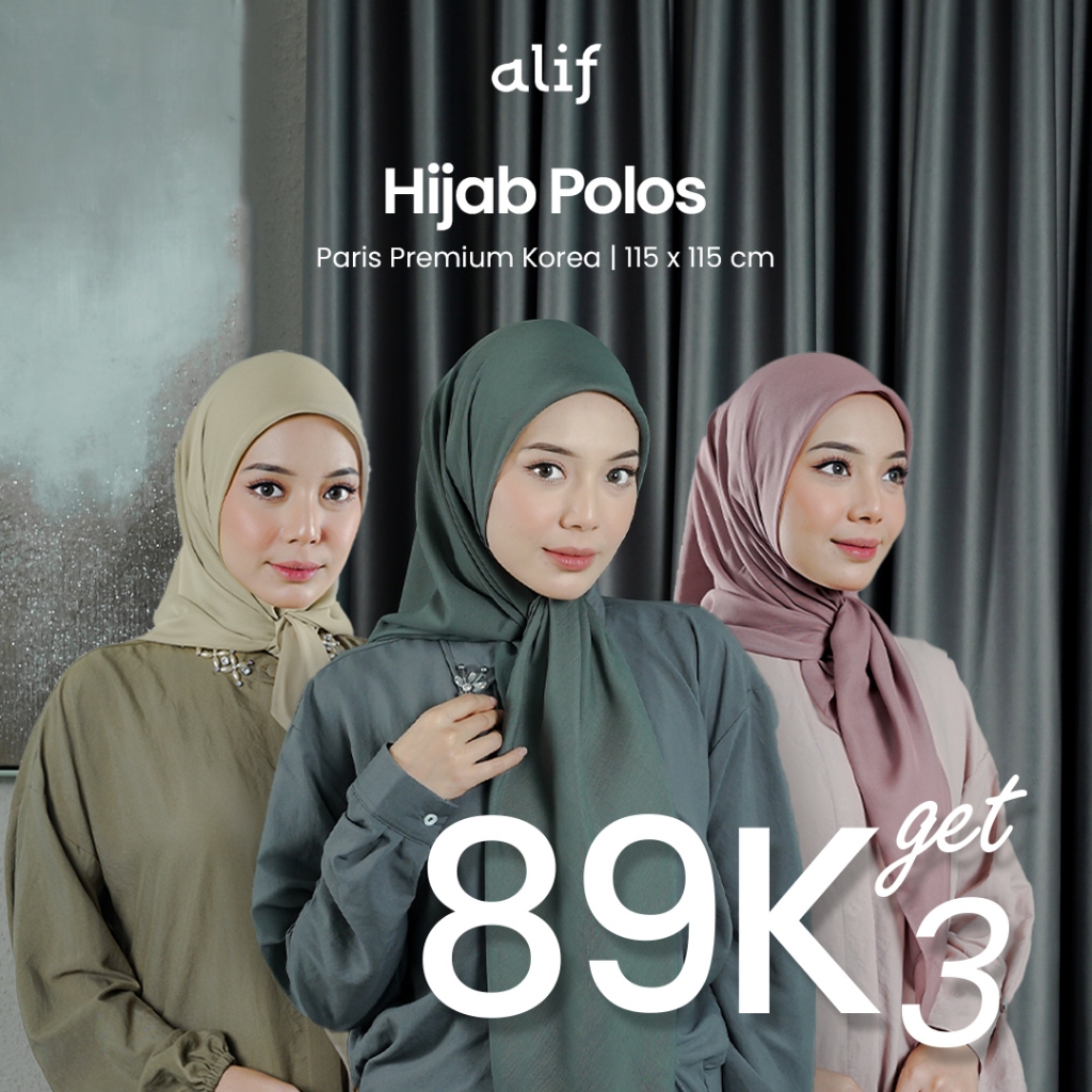 Jual Alif Modern Wear - Hijab Polos Segi Empat Paris Premium Korea ...