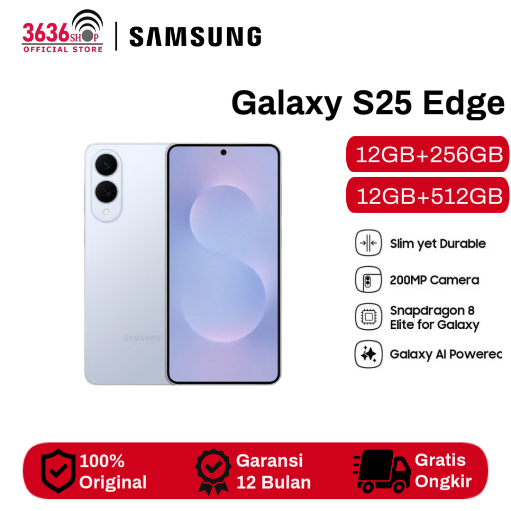 Jual Samsung Galaxy S25 Edge 5G [12GB+512GB] - Display LCD AMOLED 6.7 ...
