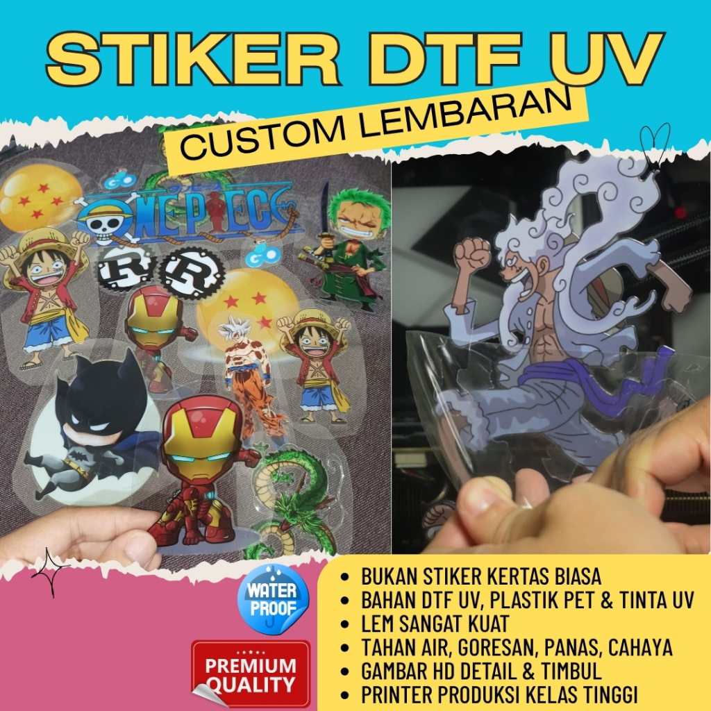Jual Stiker Custom DTF UV - Stiker Decal Kering Timbul - Lembaran ...