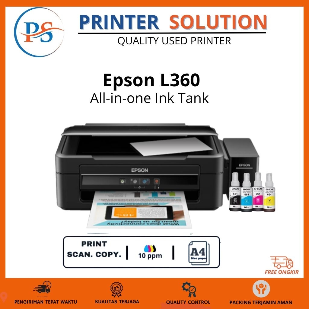 Jual printer Epson L360 print scan copy infus siap pakai | Shopee Indonesia