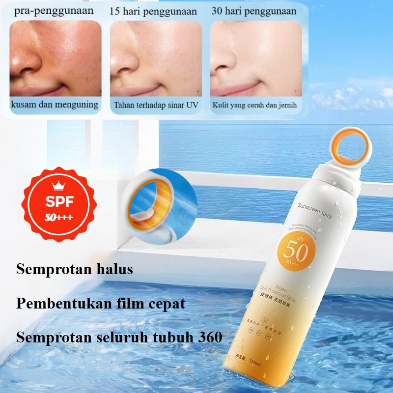 Jual Sunblock badan body sunscreen spray semprot spf 50 pa +++ 150ml ...