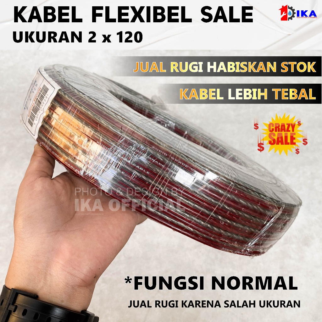 Jual kabel serabut 2x120 / Serabut Tembaga Fleksibel PVC Merah Putih ...