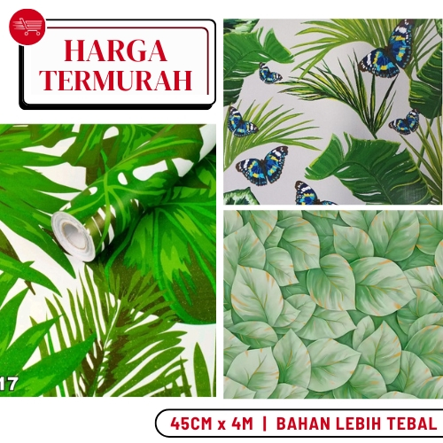 Jual Wallpaper Dinding Ruang Tamu Aestetic Bambu Hijau Wallpaper Dinding Motif Alam Daun Bambu ...
