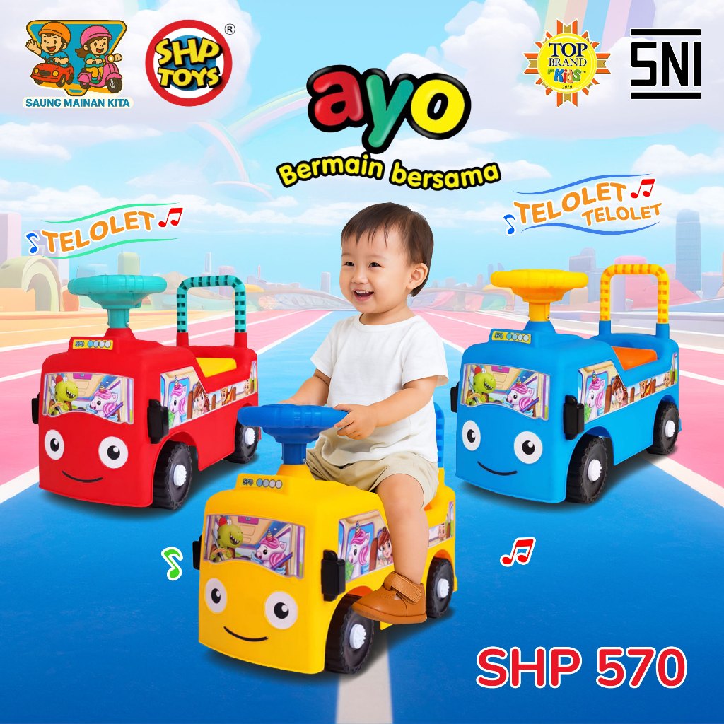 Jual Mainan Anak Mobil Duduk Ayo Bus SHP 570 SG Toys BW335 Bus ...