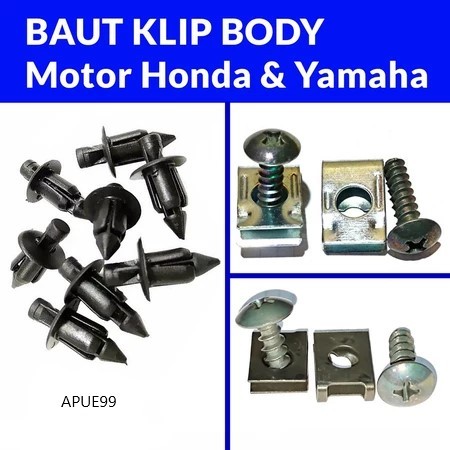 Jual Baut Klip Kancing Body Plastik & Besi Motor Yamaha Dan Honda ...