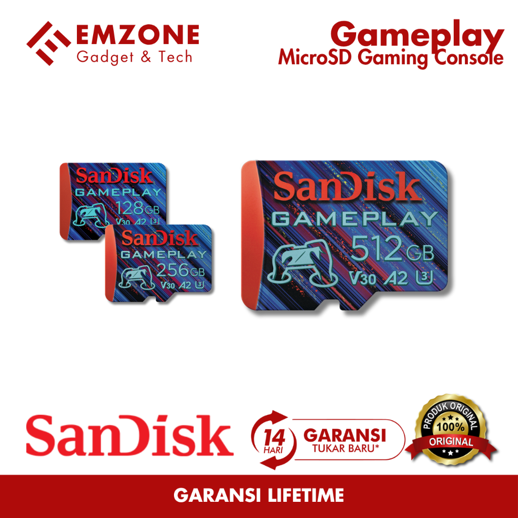 Jual Sandisk MicroSD Gameplay 128GB 256GB 512GB A2 190MBs High Speed ...