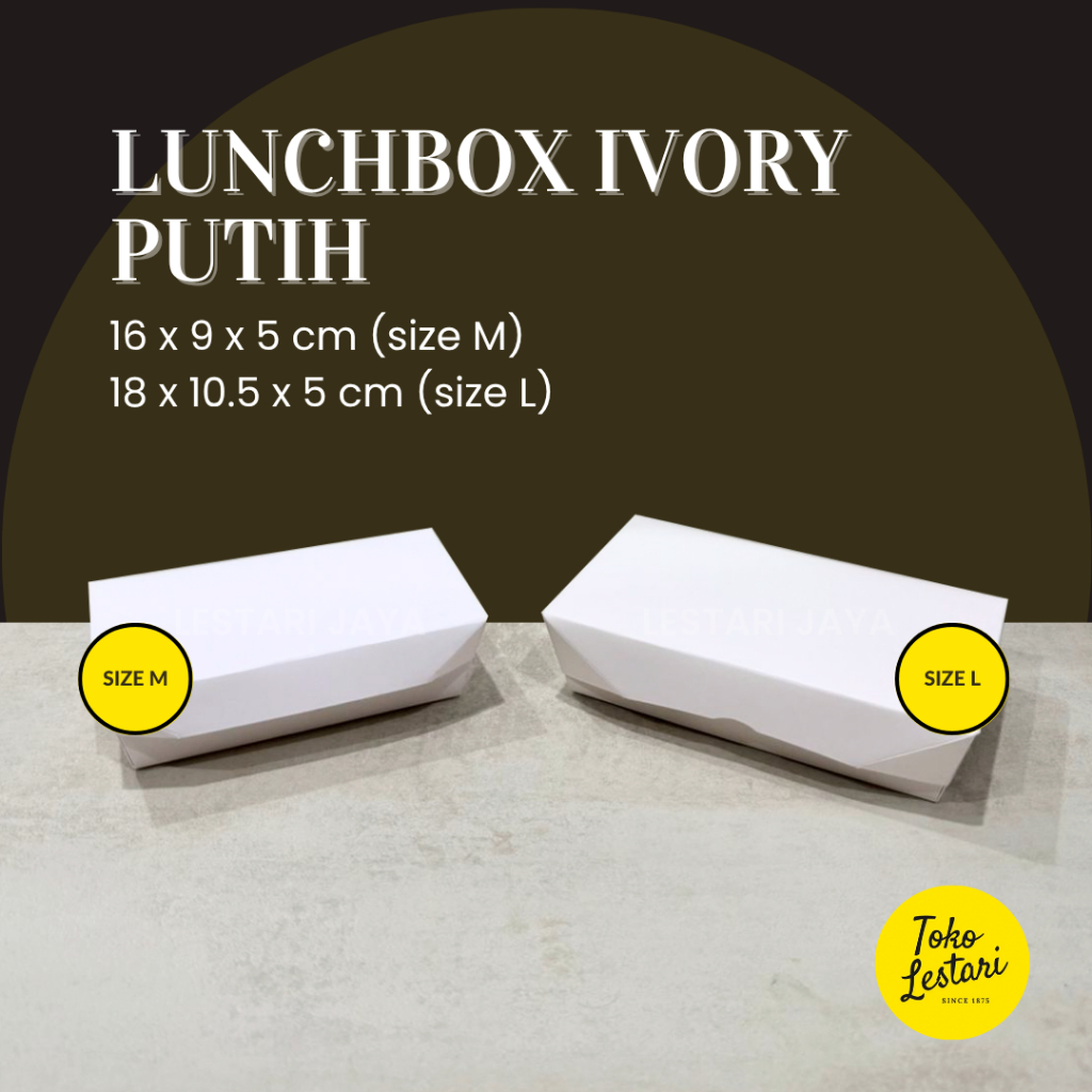 Jual Paper Lunch Box Ivory Laminasi Size M L Siap Pakai Ivory Food ...