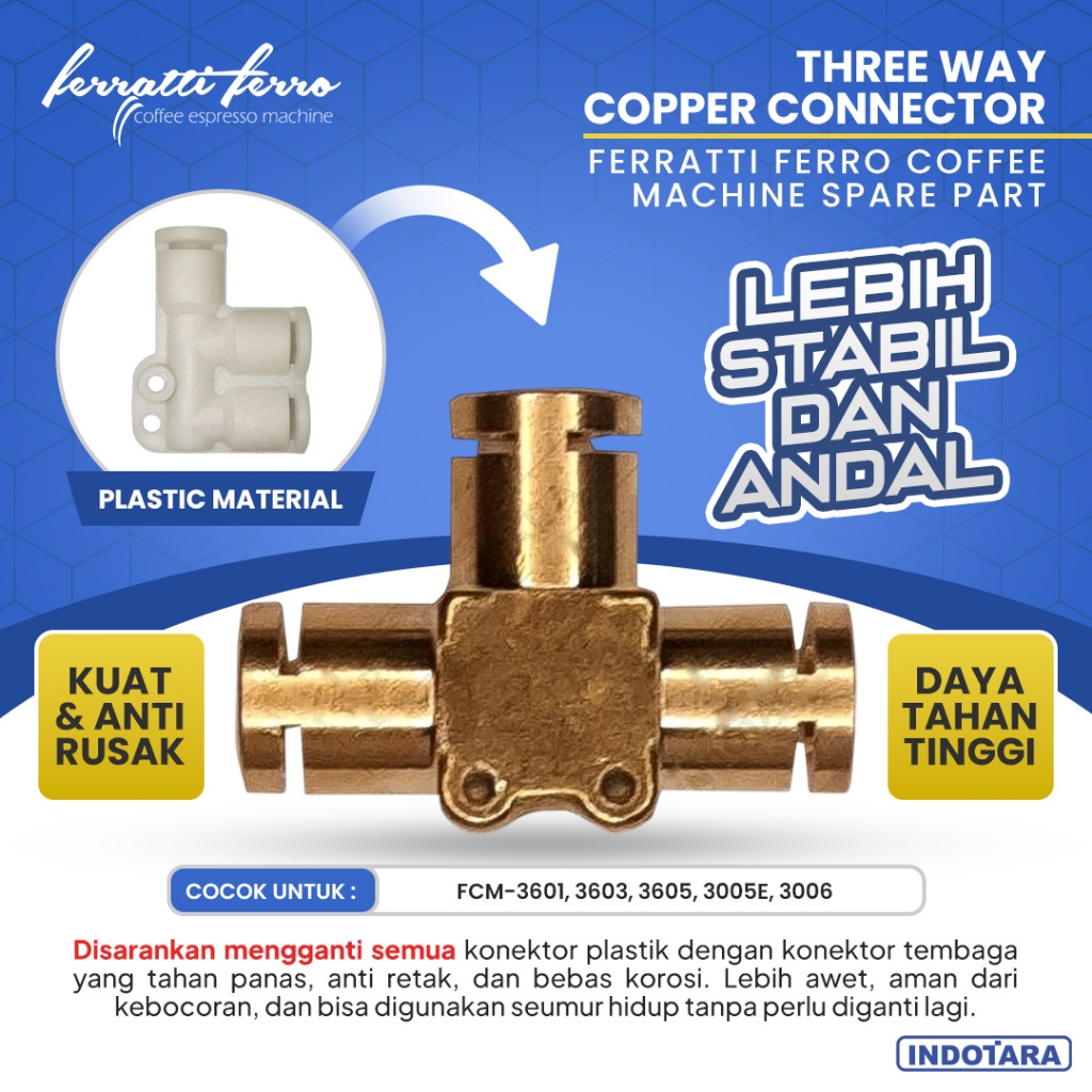 Jual Three Way Connector Copper - Ferratti Ferro FCM3605 FCM3601 ...