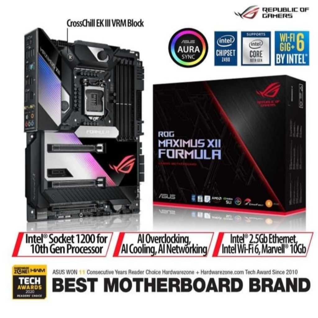 Jual ASUS ROG MAXIMUS XII FORMULA Intel Z490 LGA 1200 Gaming ...