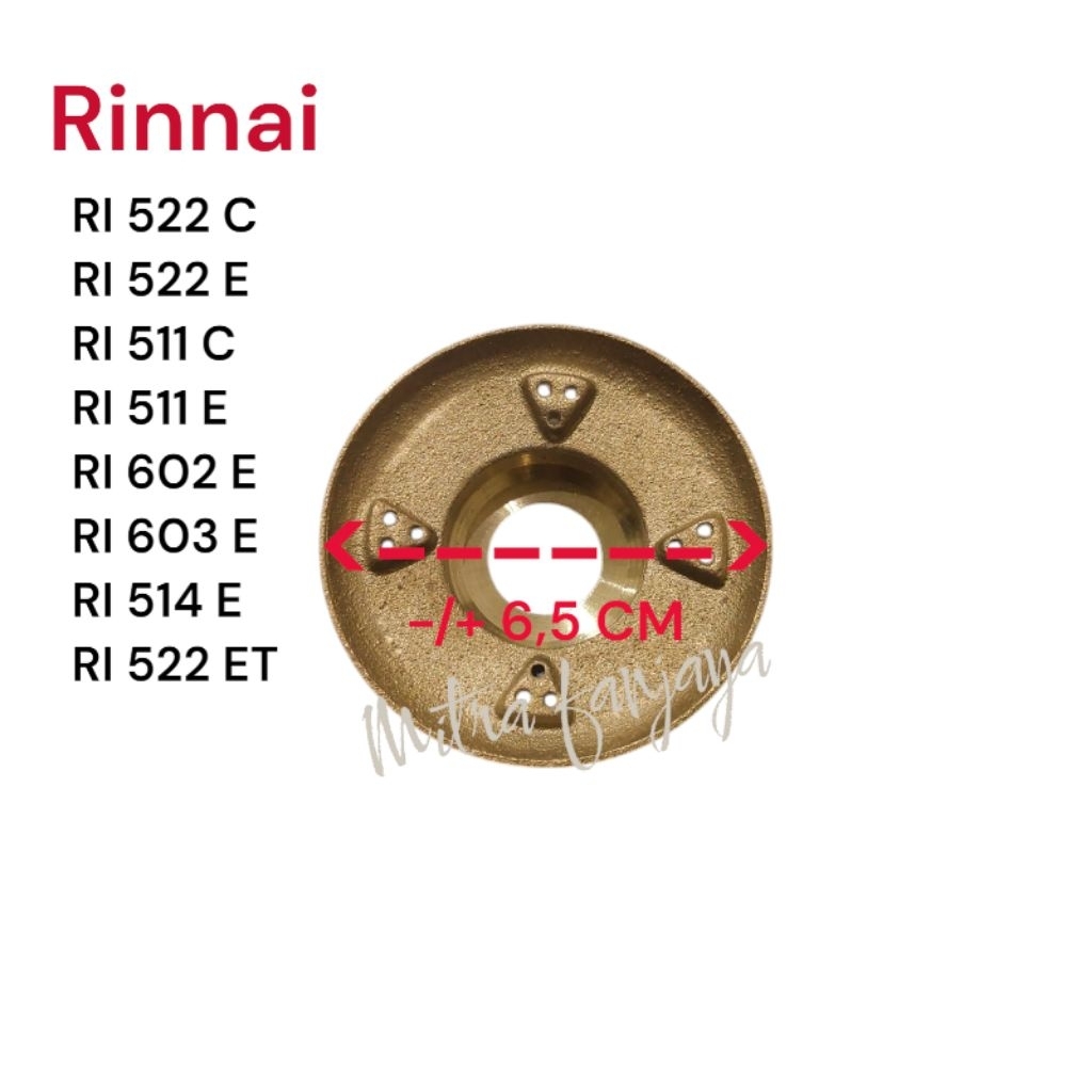 Jual BURNER KUNINGAN KOMPOR GAS RINNAI RI 511C RI 522C RI 522E RI 602E ...