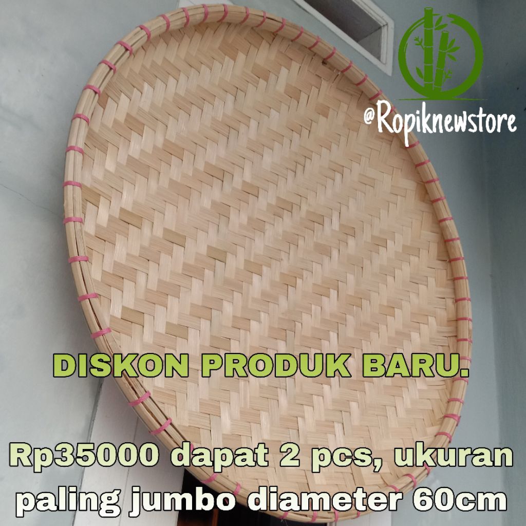 Jual [ 2 PCS ]Tampah bambu jumbo/Nampan bambu jumbo Diameter 60cm ...
