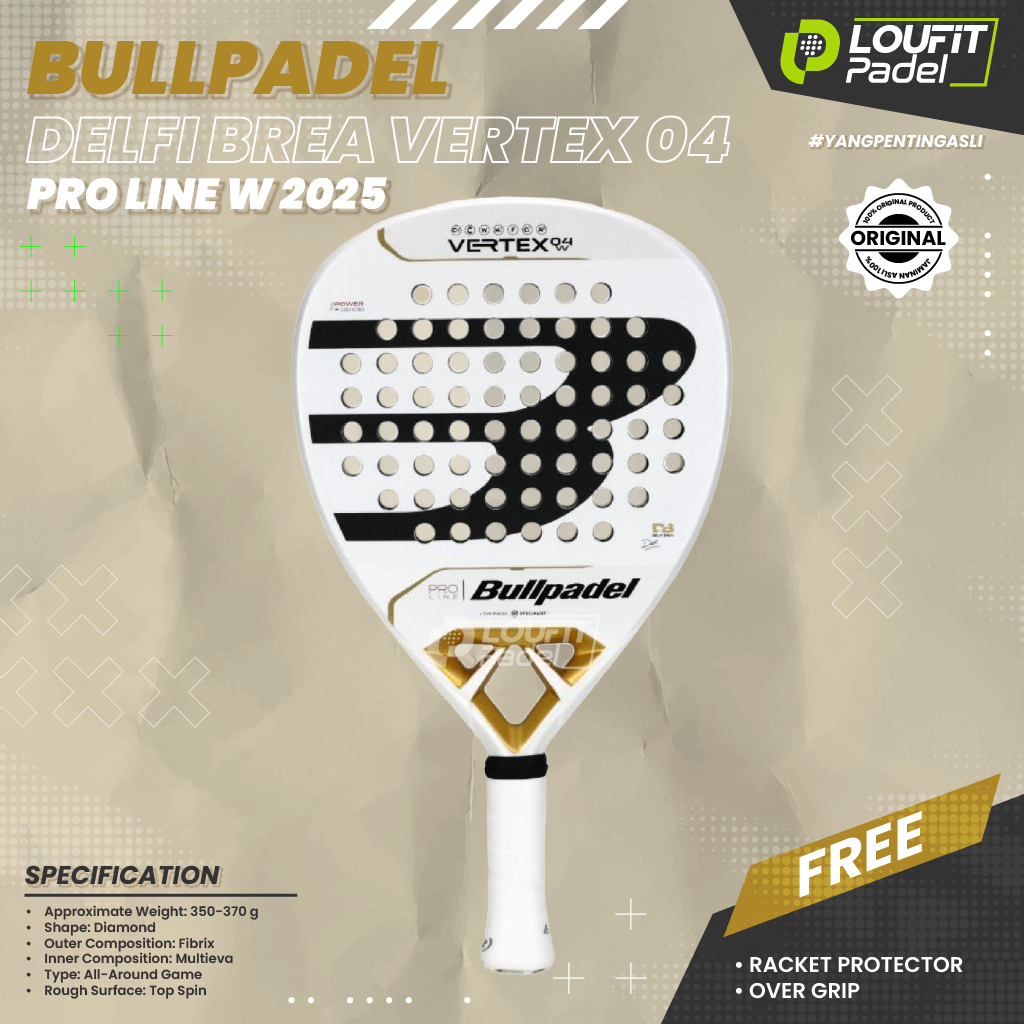 Jual BULLPADEL RACKET | RAKET PADEL VERTEX 04 WOMAN PRO LINE SERIES ...