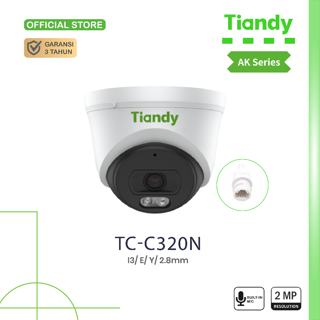 Jual Kamera CCTV Tiandy TC-C320N Spec:I3/E/Y/2.8mm 2MP Indoor PoE Mic ...