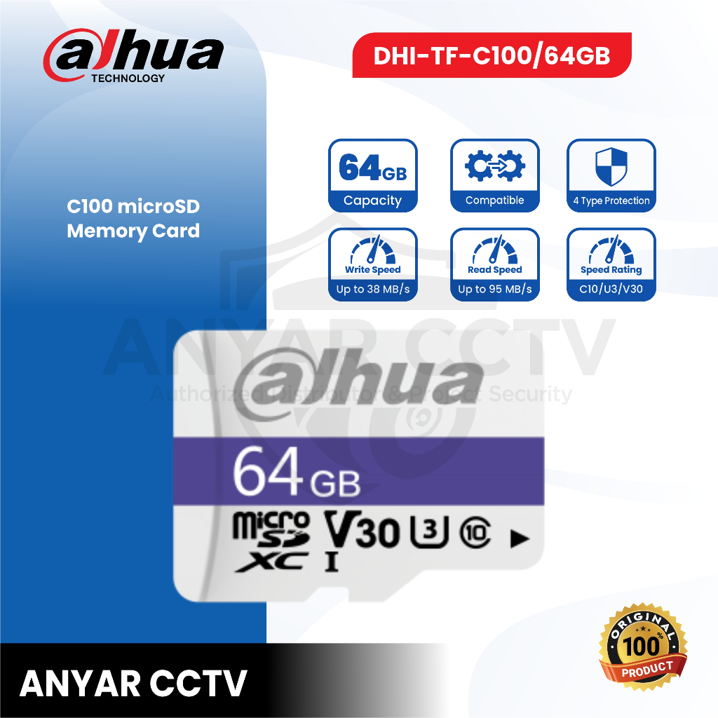 Jual Dahua MicroSD Memory Micro SD Dahua 32 GB 64GB 128GB TF-C100 Mmc ...