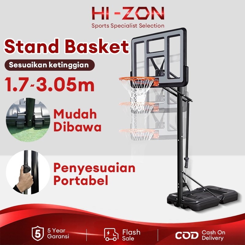 Jual HI-ZON Ring Basket Portable Anak Dan Dewasa ring basket Bergerak ...