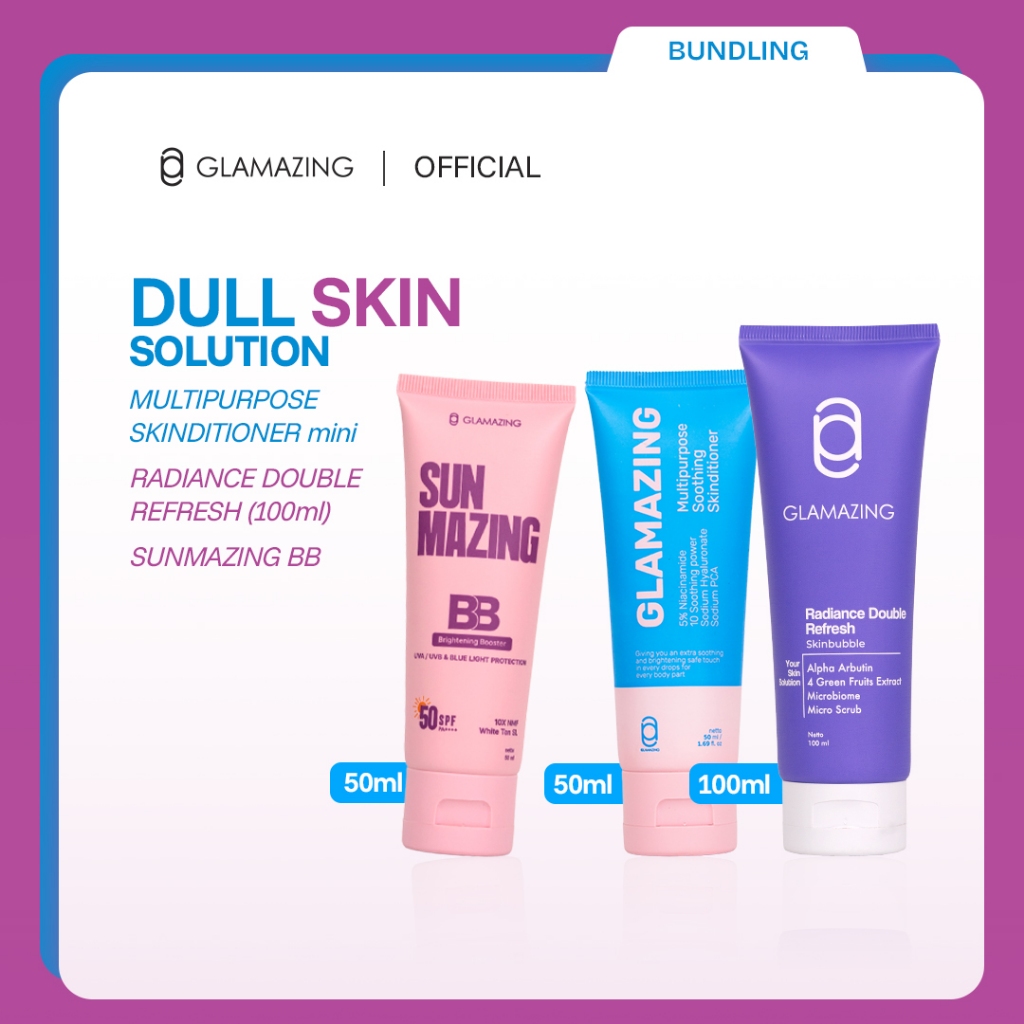 Jual GLAMAZING Bundle 3in1 Brightening Set Mini - Paket Skincare ...