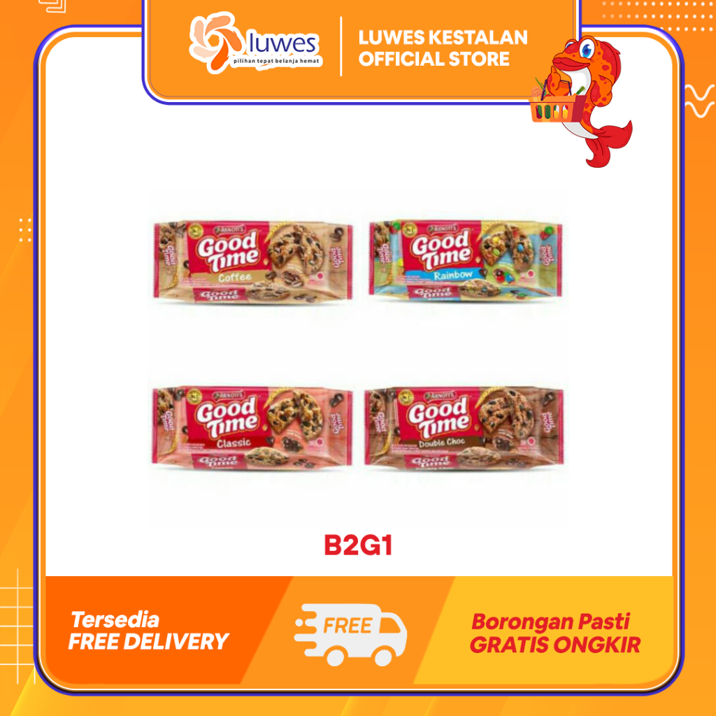 Jual (BELI 2 GRATIS 1) Good Time Biskuit 72gr Double Choco / Classic ...