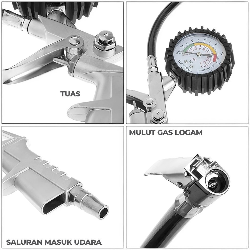 Jual Alat Isi Ukur Angin Tekanan Ban Tire Pressure Gauge Inflator 3 IN ...