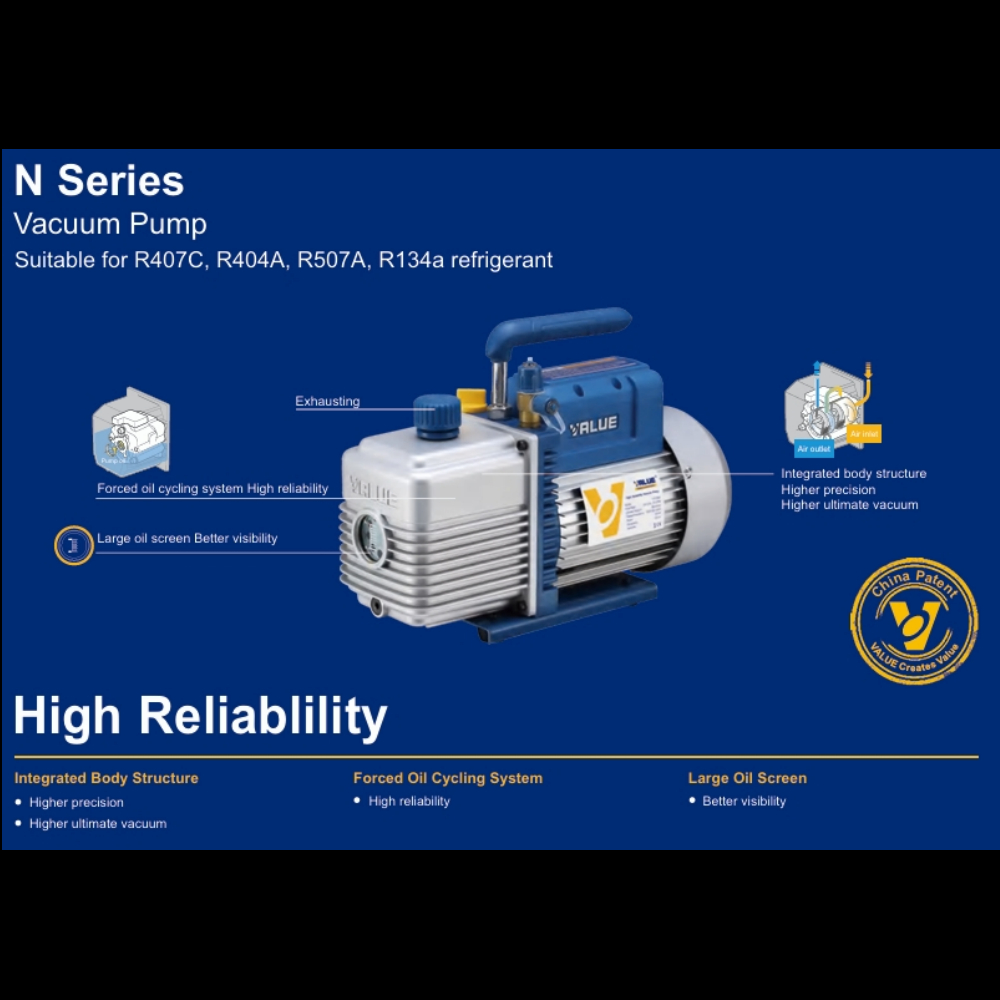 Jual VACUUM PUMP VALUE VE2100N 1 HP 10 CFM 220V 2 STAGE - 1 PK | Shopee ...