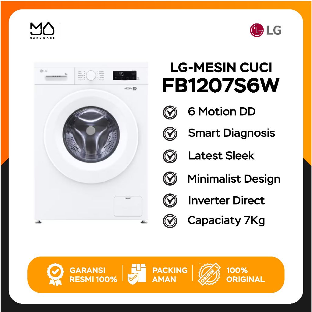 Jual Mesin Cuci LG 7kg, Front Loading Inverter Direct Drive Motor ...