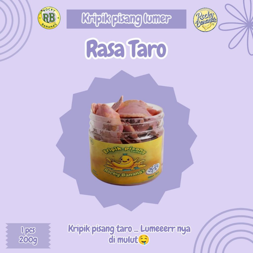 Jual kripik pisang varian taro lumer rocky banana's | Shopee Indonesia