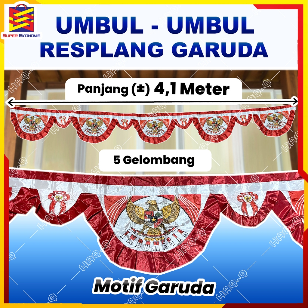 Jual BENDERA UMBUL UMBUL RESPLANG/BACKGROUND Garuda 5 Gelombang Panjang Kisaran 4,1 Meter ...