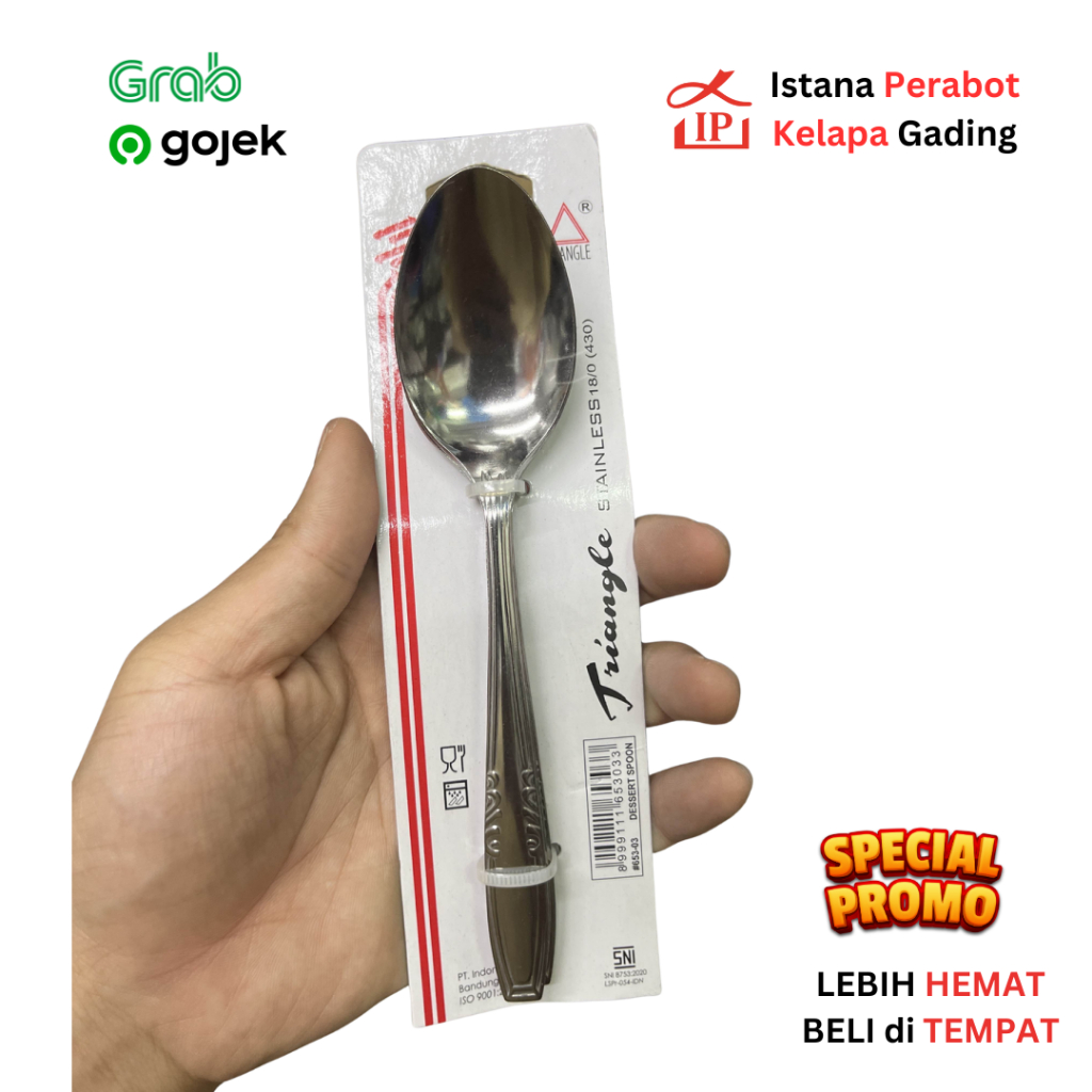 Jual Sendok Makan Triangle Dessert Spoon Gagang Motif Lengkung | Shopee ...
