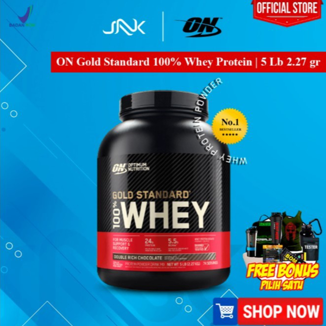 Jual ON 100% Whey Gold Standard 5Lb Optimum Nutrition | WGS Susu Protein Concentrate Isolate ...