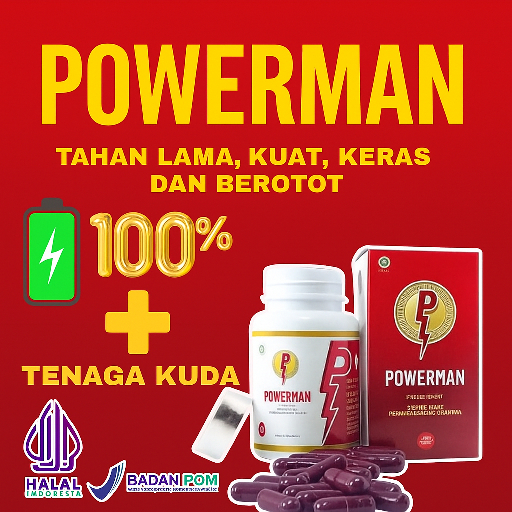 Jual POWERMAN BPOM OBAT KUAT PRIA ORIGINAL 100% TAHAN LAMA OBAT EJAKULASI DINI PENAMBAH DURASI ...