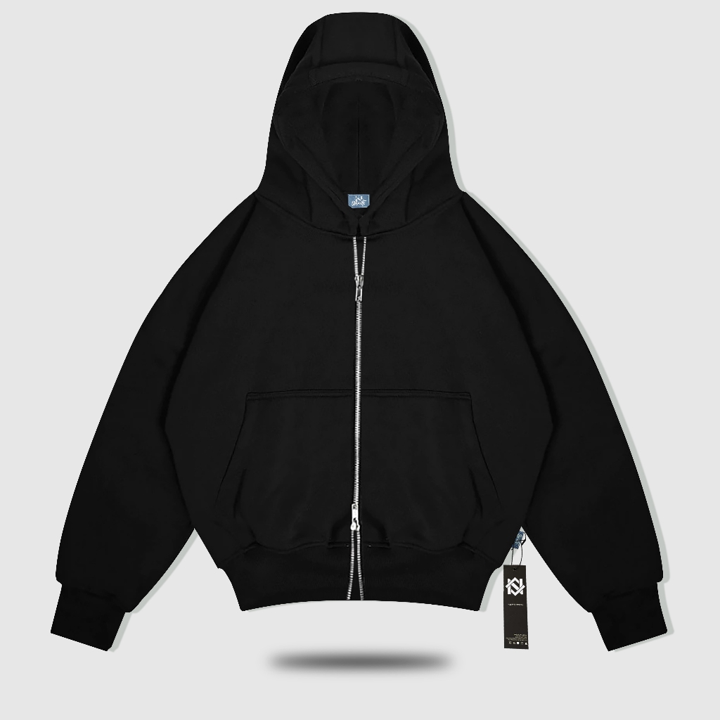 Jual 𝕺𝖛𝖊𝖗𝖓𝖎𝖙𝖊 - Hoodie Boxy Polos Double Zipper - Black Hoodie Zipper ...